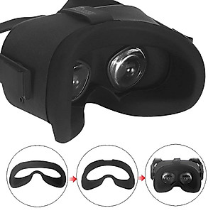 HIJIAO accessories for Oculus Quest VR, including: hard case (black), Silicone Controller Grip Skin (gray), Silicone Knuckle Strap (gray), Silicone Cover (black), Head Strap Pad for Oculus Quest Heads