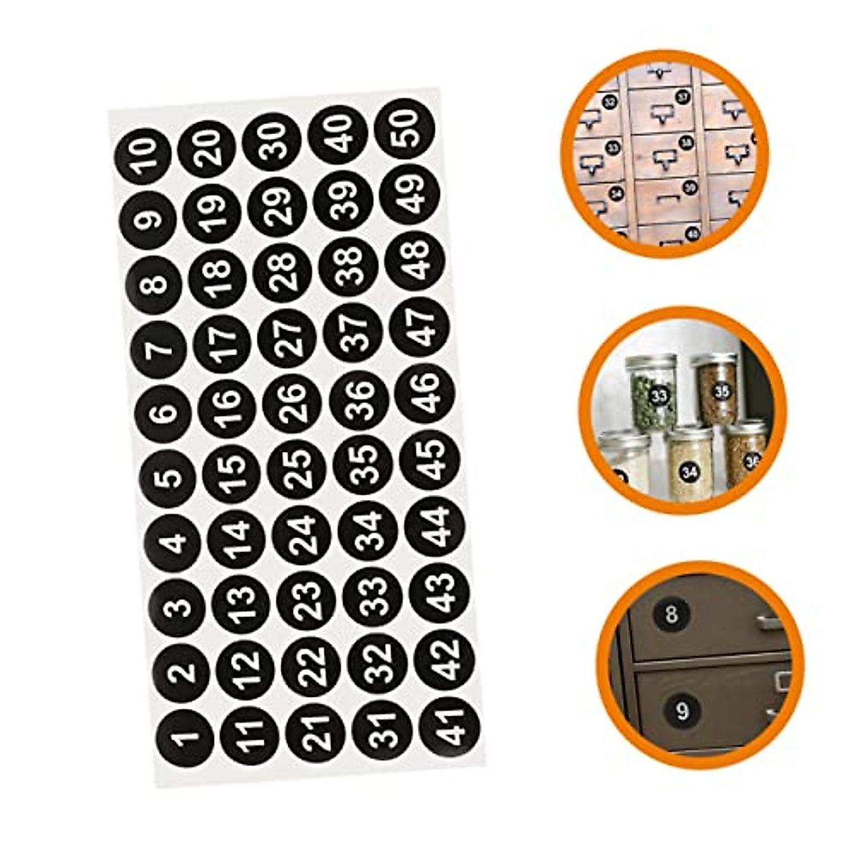 Tofficu 60 Sheets Locker Self-Adhesive Organizing of Digital Mail Bins - Cm for Adhesive Inventory Classification Number Label Stickers Decals Tool Sticker Sign Office Vinyl Round