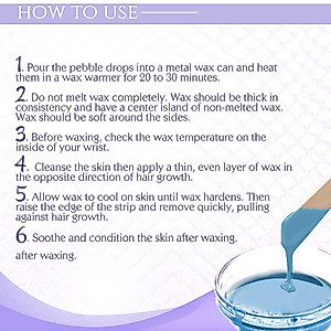 Satin Smooth Titanium Blue Hard Wax with Azulene Oil & Vitamin E, Thin Film Pebble Wax for Coarse Hair, Brazilian Bikini Waxing, Ideal for Sensitive Skin, Hair Removal Wax, 35oz