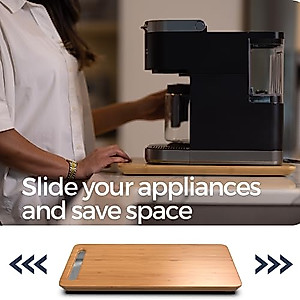 Ibyx Elegant Sliding Tray for Your Coffee Maker & Heavy Kitchen Appliances - Sturdy, Slides Easily from Under The Cabinet (Black, Medium - Wide (13” x 10.5”))