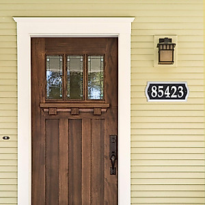 Whitehall 14341 Nite Bright Ashland Reflective Address Numbers Sign, Black/Silver