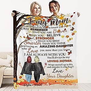 to My Mom Blanket with Hairstyles & Characters Change - Meaningful Gifts for Mom Birthday,Mom Gifts from Daughter Son for Her Birthday, Mothers Day,Christmas,Anniversary