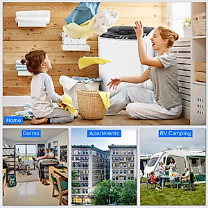 Nictemaw Portable Washing Machine 15.6 Lbs Capacity Portable Washer with Drain Pump, 2.1 Cu.ft Compact Laundry Washer with LED Display, 10 Programs & 8 Water Levels, Ideal for Home, Apartment, RV