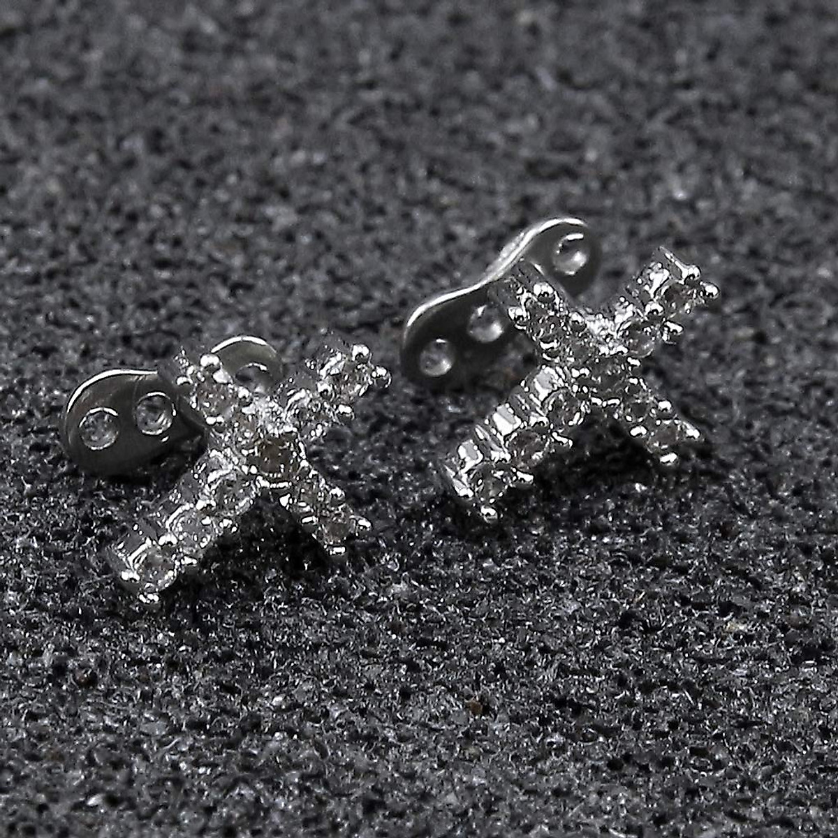 Titanium Dermal Anchor Top Crystal Micro Surface Skin Piercing 16G - Fan - Cross