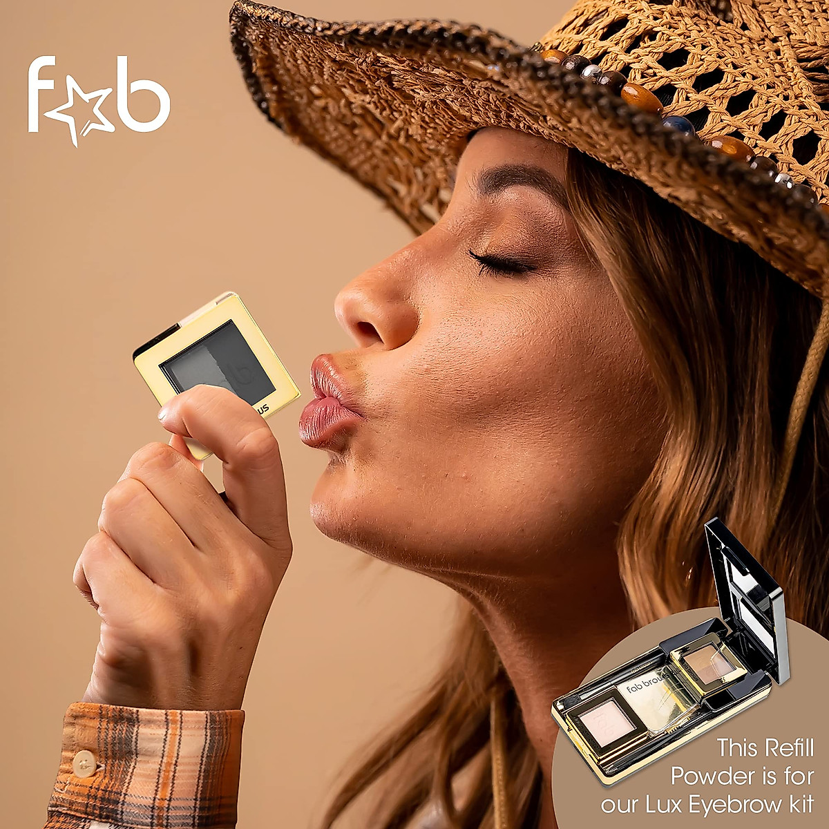 Lux Eyebrow Kit Refill Powder - Soft and Natural Eyebrow Definition for Light Brown/Medium Brows On-The-Go