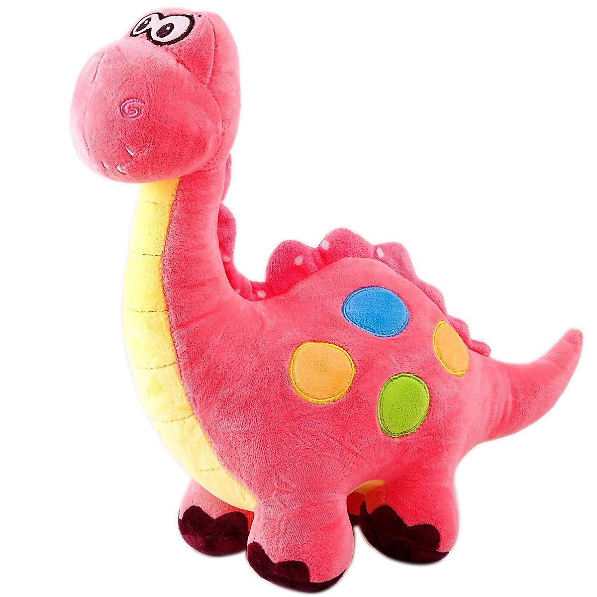 Marsjoy 14" Pink Stuffed Dinosaur Plush Toy for Baby, Kids Birthday Gifts