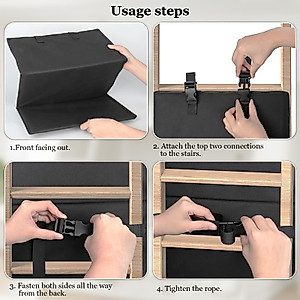 joqepy Bunk Bed Ladder Pads, Bunk Bed Ladder Cover for Kids to Prevent Kids from Climbing, Suitable for Attic Stairs, Bunk Bed Stairs,Swimming Pool Stairs.(Black)