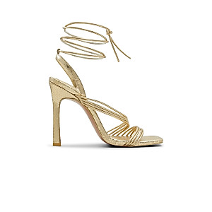 Call It Spring Women's Cherries Heeled Sandal, Gold, 8.5