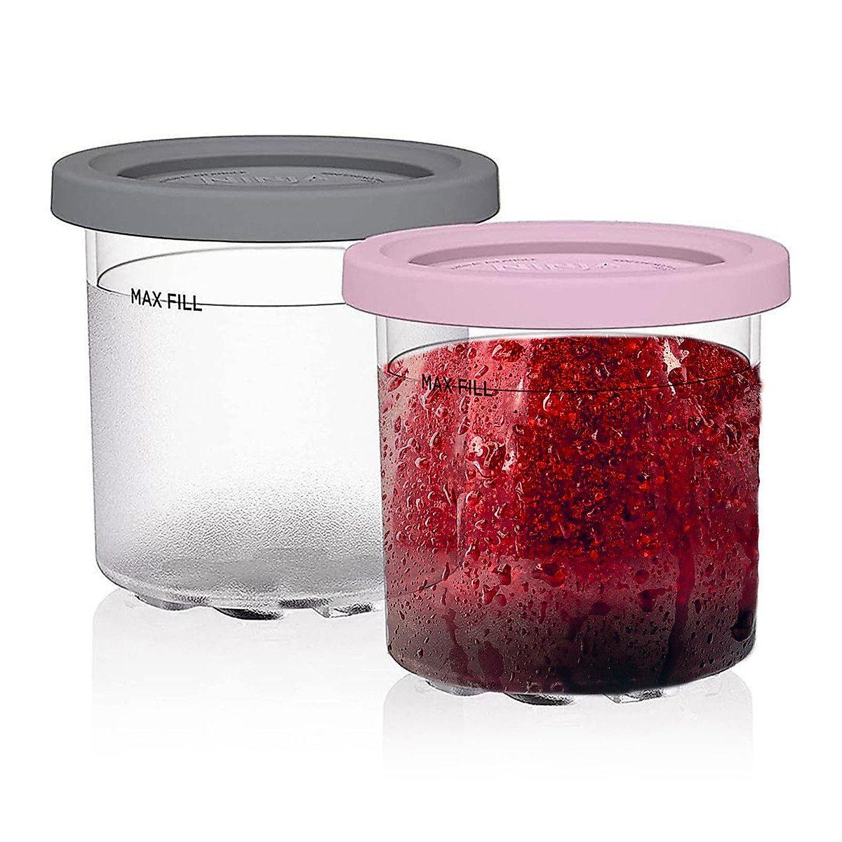 Containers Replacement for Ninja Creami 4 Pack Ice Cream Containers Sealed Creami Containers with Lid Pints Containers Compatible with NC301 NC300 NC299AMZ