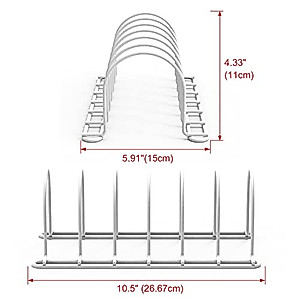 JAQ Pot Lids Holder, 10.5" Kitchenware Dividers Organizer for Plates, Pans, Cutting Boards, Muffin Tins, Baking Sheets in Cabinets Shelf Countertop Pantry (2-Pack, White)