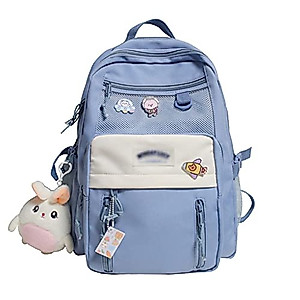 DINGZZ Waterproof Women Backpack College Style Schoolbag for Teenage Girls Cute Travel Backpack Bookbag (Color : E, Size : 32cm x11cm x43cm)
