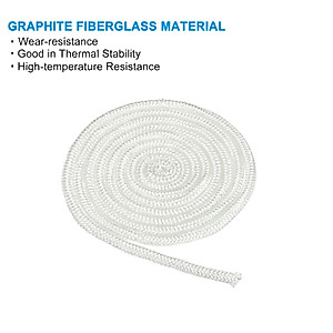 PATIKIL 1/4"x 86" Wood Stove Gasket, Fiberglass Round High-Temperature Resistance Seal Rope Replacement for Stoves Fireplace Door, White