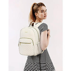 LOVEVOOK Backpack Purse for Women, Waterproof Mini Backpack, Lightweight Small Backpack for Women, 2pcs Sets, Beige