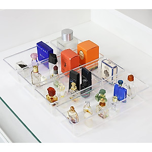 6 Pack - Simple Houseware Clear Plastic Desk Drawer Organizers
