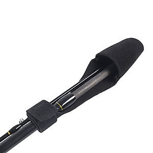 lasenersm 3 Sets Fishing Rod Tip Cover Set Fishing Rod Tip Protector Fishing Rod Tip Covers and Fishing Rod Tie Fishing Rod Belts Fishing Rod Straps Fishing Pole Sleeve Cover Glove Protector, Red