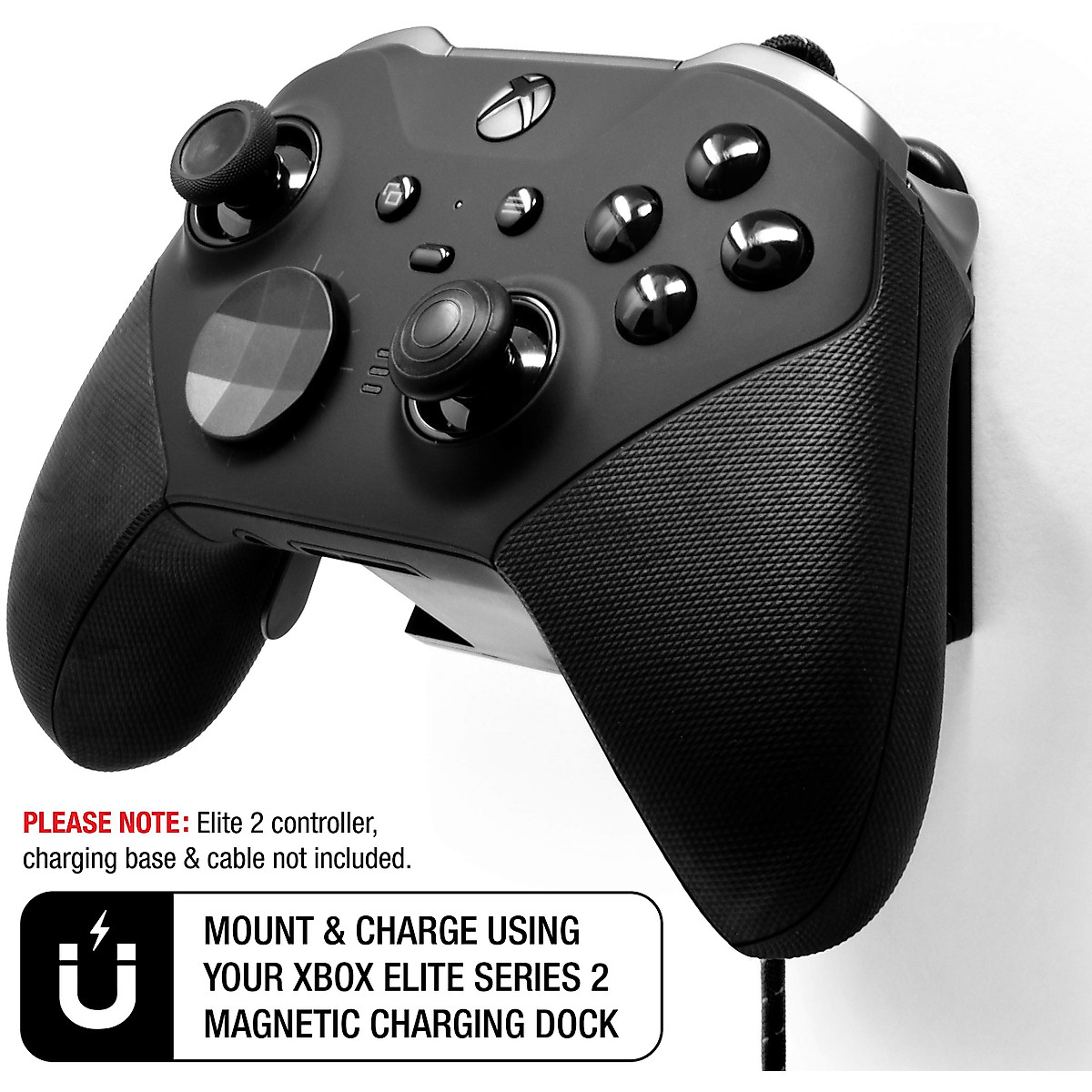 Floating Controller Wall Mount Stand Holder for Xbox Elite Series 2 Magnetic Charging Base - Foamy Lizard (Charging Dock, Controller & Cable are NOT Included) NOT Designed for Elite v1 or Series X/S