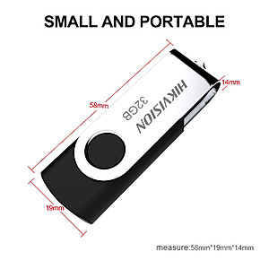 Hikvision 32GB USB 2.0 Flash Drive Flash Storage Memory Stick with Metal Case for Data Storage and Backup with 360 Degree Rotation Speed up to 20MB/S (32GB, USB2.0)…
