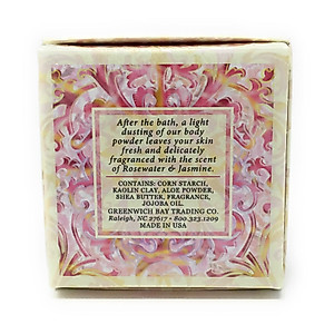 Greenwich Bay Trading Co. Dusting Powder, 4 Ounce, Rosewater & Jasmine