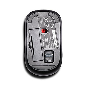 Kensington Silent Mouse-for-Life Wireless USB Mouse - Black (K72392US),1.5" x 2.4" x 4.3"