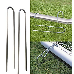 MySit 50 Pack 6 Inch Garden Stakes Heavy Duty 11 Gauge Galvanized Yard Staples U Pegs Fences Drip Irrigation Securing Stakes 1/2-Inch to 1-5/8-Inch Loop Stake for Anchoring Lawn Drippers Soaker Hose