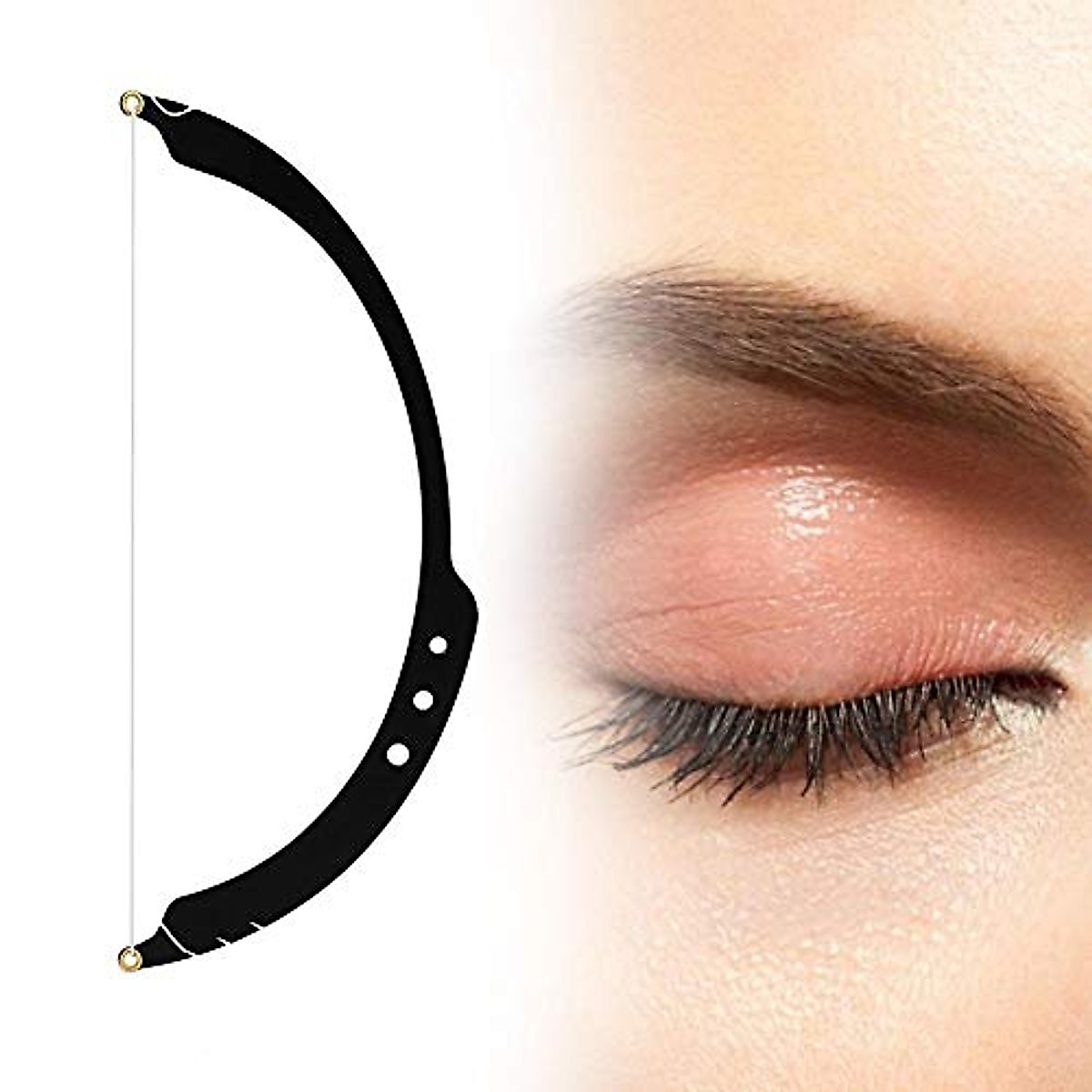 Eyebrow Mapper with Strings, String/symetric brow drawing marking ruler, Microblading Line Marker Ruler Eyebrow Tattoo Measuring Tool With 10pcs Thread Lines for Eyebrow Mapper(Black)
