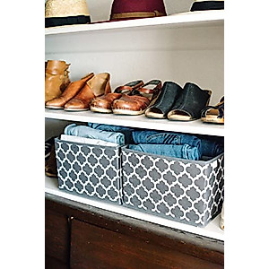 Three Sweet Peas Co XL Jeans Organizer for Closet I Clothes Organizer for Folded Clothes I Drawer Organizer for Clothing | Wardrobe Clothes Organizer for Jeans Grey