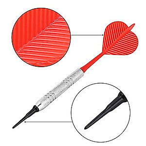 Accmor 12 Pcs Soft Tip Darts, 13g Plastic Tip Darts Set, Attach Extra 100 Black 2BA Replacement Tips, Soft Tip Darts for Electronic/Plastic Dartboard
