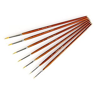 Fine Detail Paint Brush Set - 7 Pieces Miniature Brushes for Watercolor, Acrylic Painting, Models, Airplane Kits