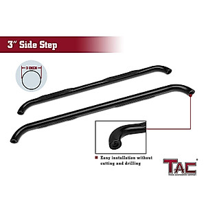 TAC Side Steps fit 2004-2008 Ford F150 Super Cab Pickup Truck 3" Black Side Bars Nerf Bars Step Rails Running Boards Off Road Automotive Exterior Accessories (2 Pieces Running Boards)