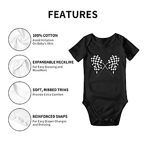 MOCSONE Checkered Flags Race Car Flag Newborn Girl Boy Romper Jumpsuit Bodysuit Baby Outfits Infant Clothes
