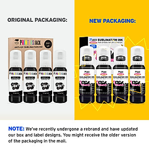 Printers Jack Black Sublimation Ink Refill for Supertank Printer ET-2720 ET-2760 ET-2750 ET-4700 ET-3760 400ml/Anti-UV/Upgrade Version/ICC-Free
