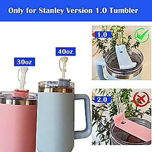 Silicone Spill Proof Stopper Set for Stanley, Spill Stopper Set Compatible with Stanley 1.0 40&30 Oz Tumbler with Handle, 2 Straw Cover Cap, 2 Spill Stopper&2 Leak Stopper for Stanley Cup Accessories