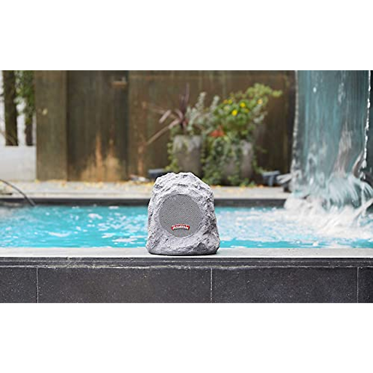 Margaritaville Outdoor Rock Bluetooth Wireless Speaker | Durable Bluetooth Speakers, Fantastic Yard or Patio Decor, IPX-4 Waterproof Rated, Granite Grey “On The Rock