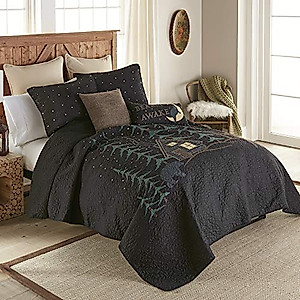 Donna Sharp Throw Pillow - Evening Lodge Decorative Throw Pillow with Bearly Awake Design - Rectangular