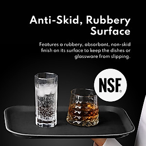 New Star Foodservice 25392 Restaurant Grade Non-Slip Tray, Plastic, Rubber Lined, Rectangular, 18-Inch x 26-Inch (Large), Black