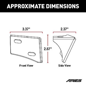 ARIES AR15800 Jeep Wrangler JK Windshield Light Brackets, LEDs Sold Separately, Black