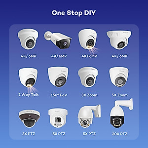 ONWOTE 16 Channel 4K PoE Security NVR Video Audio Recorder, Support 8MP 5MP 4MP 1080P, 16CH NVR with NO Hard Drive, Support up to 20TB with 2 Storage Bays, 16-CH Simultaneous Playback