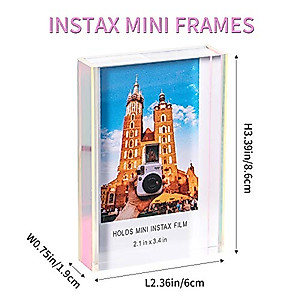Instax Mini Frames 2x3 Masqudo Polaroid Picture Frame Clear Cute Photo Frames for Tabletop Desktop Freestanding Sliding Photo Display for Fujifilm Polaroid Film