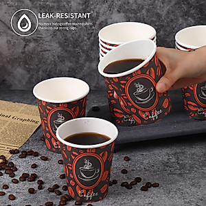 Tsyware 100 Pack Quality Disposable Paper Hot Coffee Cups, Perfect For Hot Drinks Tea & Coffee, Coffee Shops And Bars (10 oz)