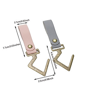 Faotup Multifunctional Leather Metal S-Shaped Hooks Coat Hooks Storage Hooks Grey and Pink(Pack of 4)