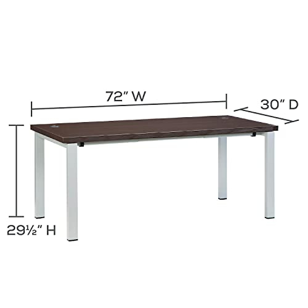 Safco Aberdeen Table Desk with Straight Top in Mocha Finish ABTDS72LDC