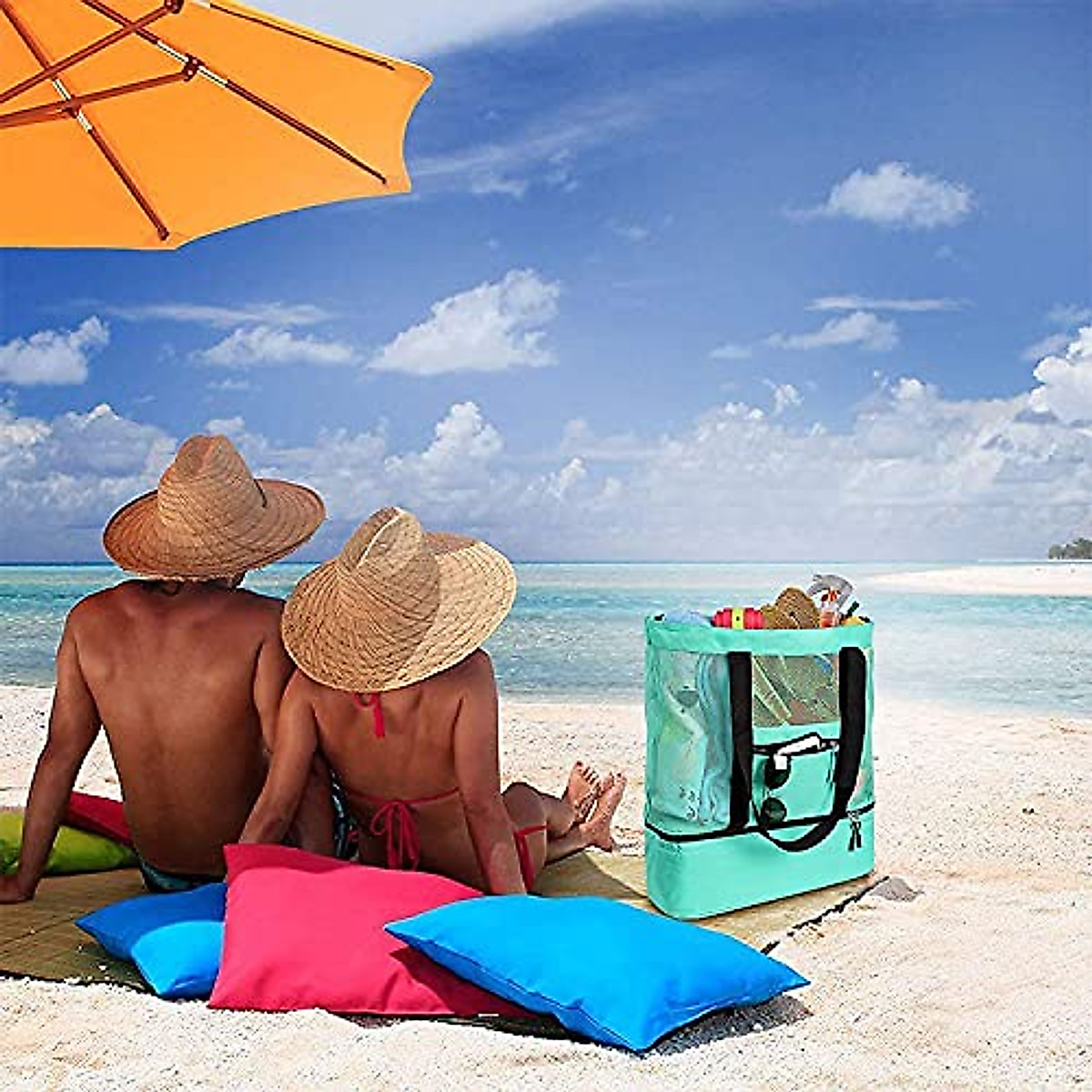 Askfairy Multi-Function Picnic Thermal Preservation Bag Beach Bag,Large Picnic Fresh-Keeping Bag for Outdoor Swimming, Camping, Travel