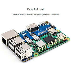 Raspberry Pi Zero to Pi 3B/3B+ Adapter, Connect Raspberry Pi Zero/W/Zero 2 W to Replace Raspberry Pi 3 Model B/3B+, Compatible with Pi 3B/3B+ Hats, Support 1-CH RJ45 Ethernet Port, 10/100 M Adaptive