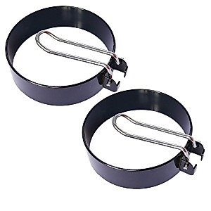 2 Pcs Metal Non-Stick Egg Rings Omelet Mold Round Shaped Pancake Cooking Tool Home Kitchen Gadget, 2.95" Diameter