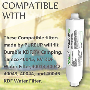 PUREUP RV Inline Water Filter, Compatible with 40045 Taste Water Filter, Reduces Odors, Bad Taste, Sediment and More (2 Pack)