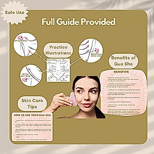 RADIANT HARMONY Rose Quartz Gua Sha - Safe, Giftable, Authentic & Travel Friendly w/Instructions