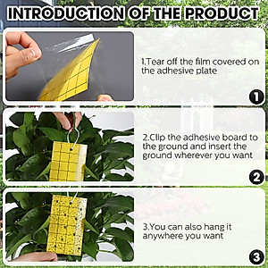 200 Pcs Dual Side Sticky Fruit Fly Trap with Tie, Yellow Sticky Traps for Gnats, 3 * 5 Inch Plant Sticky Trap for Flying Insect Fungus Bugs Sticky Catcher Trap, Sticky Trap for Indoor Outdoor