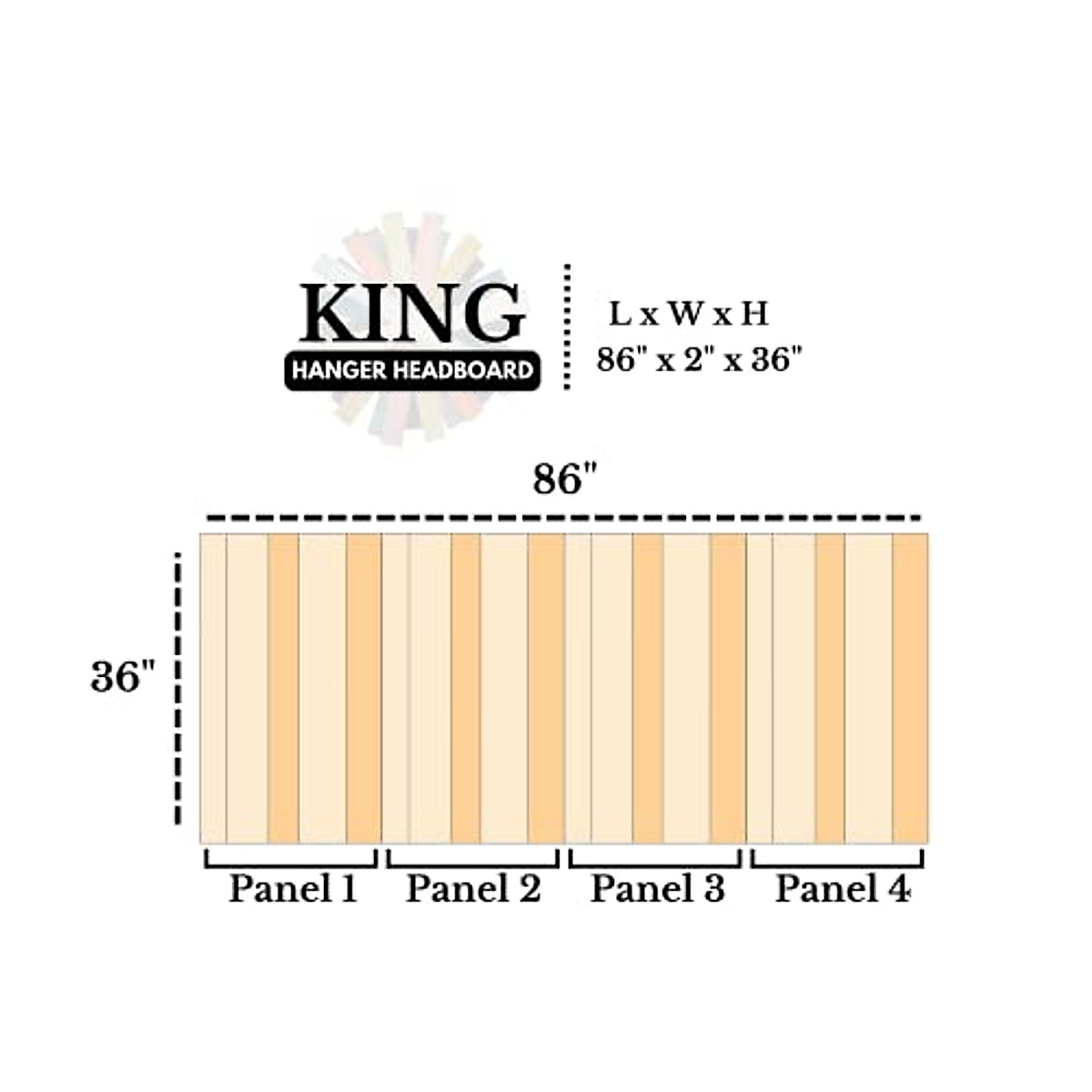 Barn Walls Graywash Headboard, Farmhouse Design, Wood Headboard Wash Finish, Floating Panels, Wall Mount, Adjustable Height, Easy Assembly, King Size