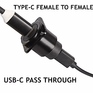 PENGLIN 5PCS USB 3.1 Type C Panel Mount Coupler, USB C Pass Through Connector, Female to Female Bulkhead Extension Adapter