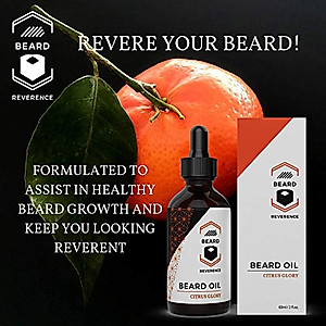 Citrus Beard Oil Leave-in Conditioner - Sweet Orange Scent - Large 2oz Size - Enhanced with Organic Tea Tree Oil, Jojoba Oil, and Argan Oil - Mustache and Beard Softener and Growth